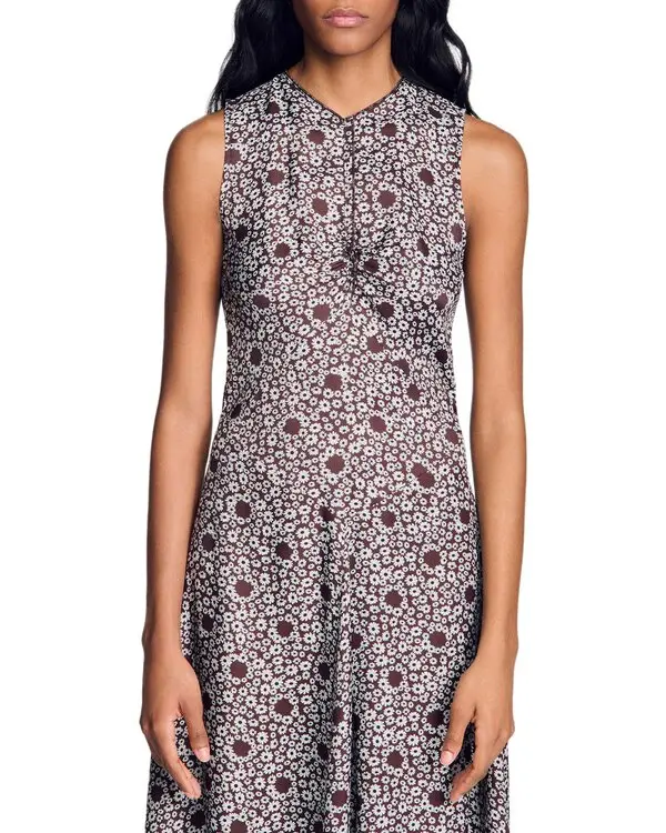 Sandro Daisy Print Maxi Dress