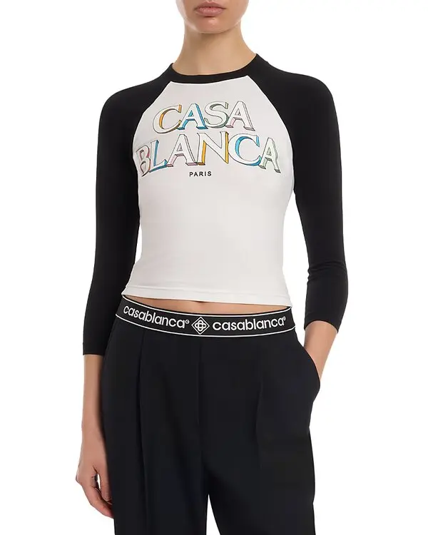 Casablanca Pima Jersey Baseball Tee
