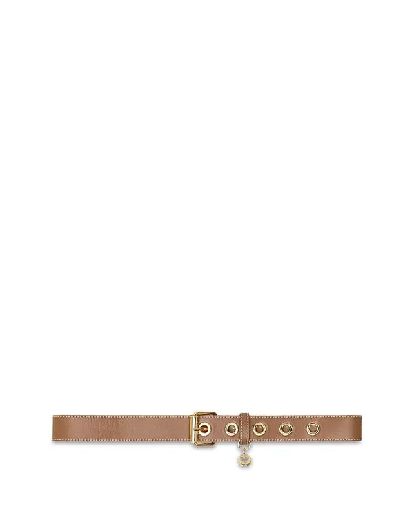 Maje Miss M Eyelet Leather Belt - Mocha