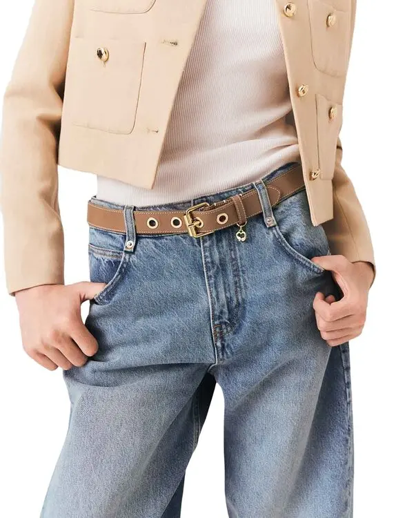 Maje Miss M Eyelet Leather Belt