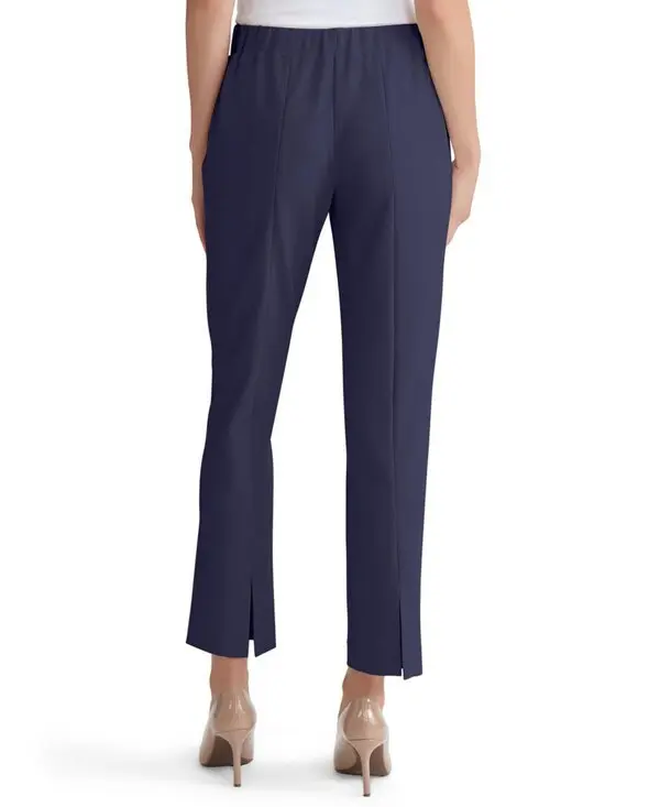 Ming Wang Plus Stretch Deco Crepe Straight Leg Pants