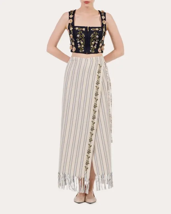 Agua Bendita Maria Valle Cotton Fringe Pareo