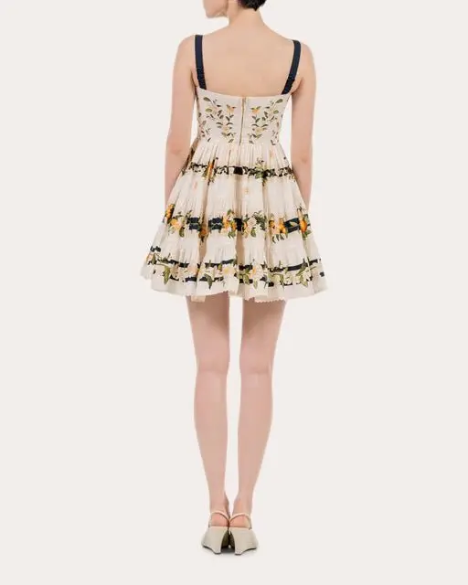 Agua Bendita Lima Valle Cotton Tiered Mini Dress