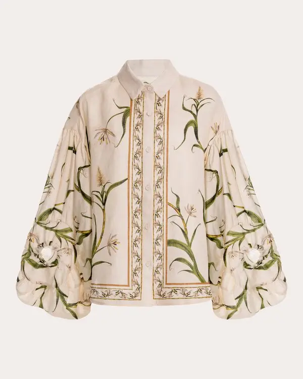 Agua Bendita Agar Azucar Linen Billowed Blouse