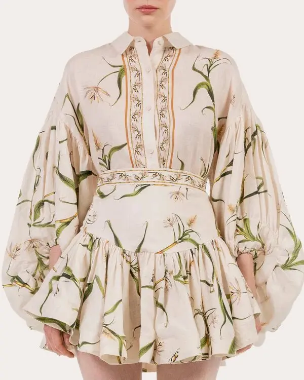 Agua Bendita Agar Azucar Linen Billowed Blouse