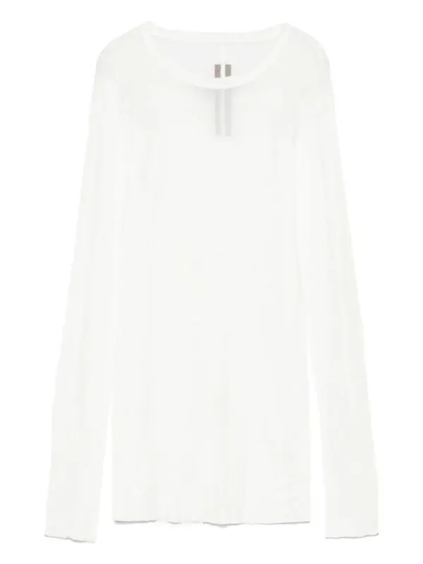 Rick Owens Ribbed Long Sleeve T-shirt - White