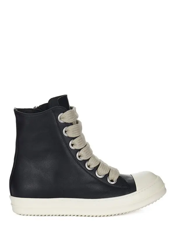 Rick Owens High Top Leather Sneakers - Nero