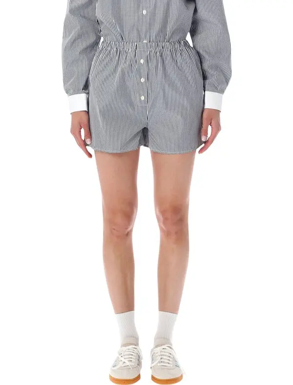 SPORTY & RICH Striped Cotton Boxer Shorts