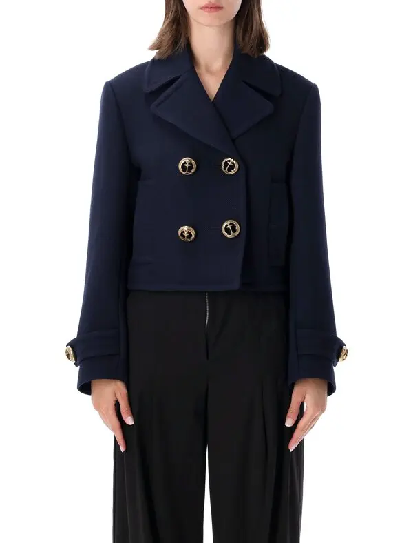 Balenciaga Double-breasted Wool Coat - Blu