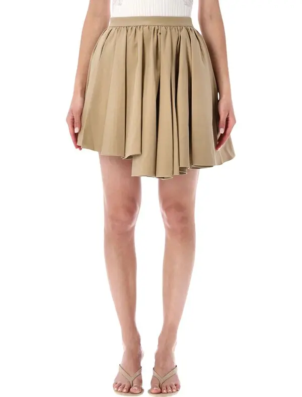 SELF-PORTRAIT Asymmetrical Hem Mini Skirt - Marrone