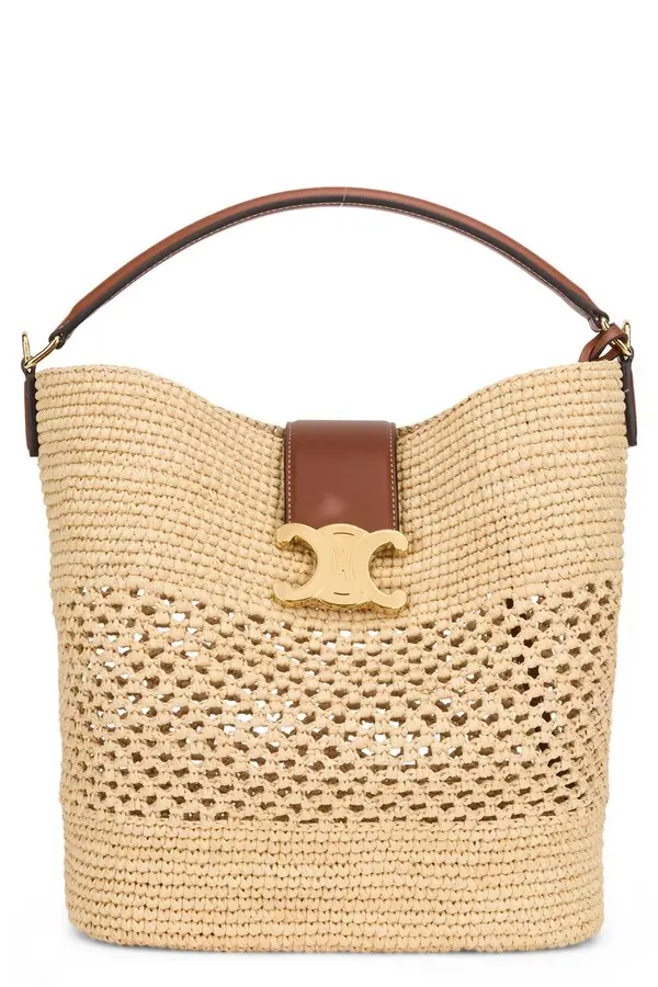 Celine Mini Raffia Bucket Handbag