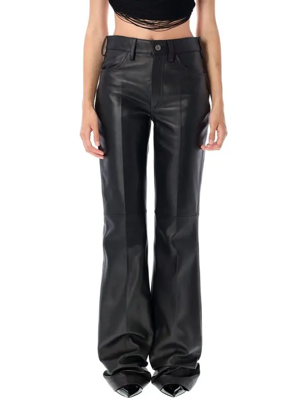 Attico Panelled Leather Trousers