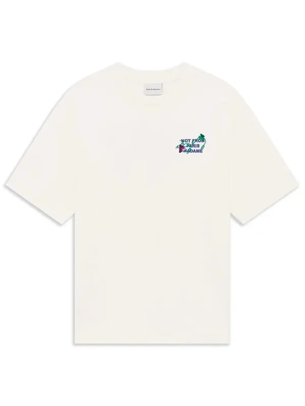 Drole De Monsieur Stylish Crew Neck T-shirt In Size - Bianco