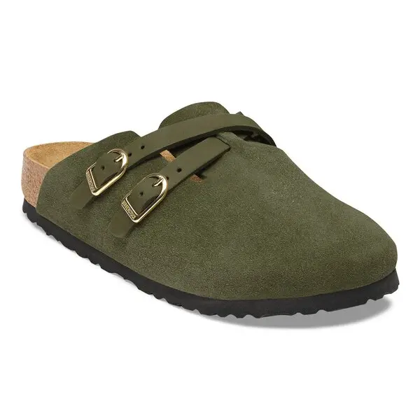 BIRKENSTOCK Blair Suede Leather Clogs - Thyme