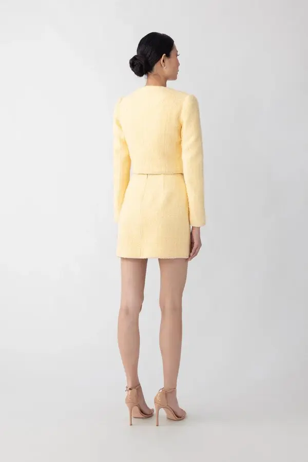 SAU LEE Abbie Tweed Jacket With Pipa Knots