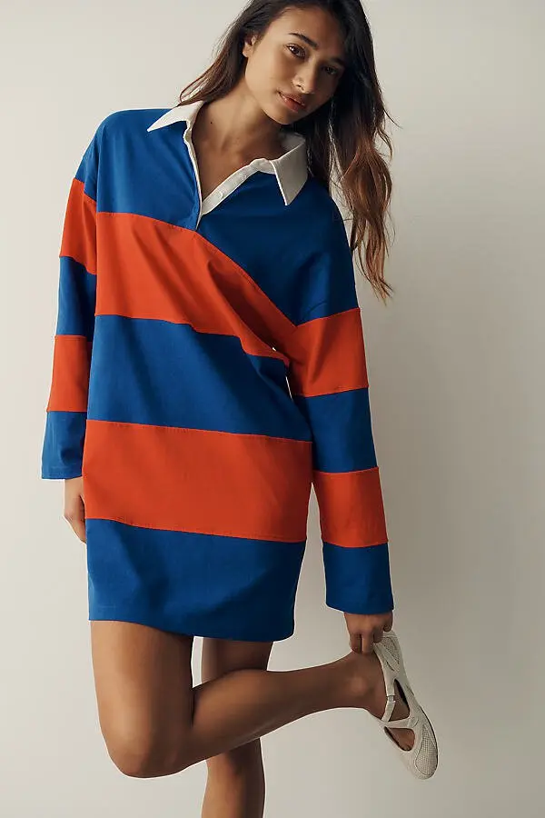 DAILY PRACTICE Rug Mi Dress - Navy/red