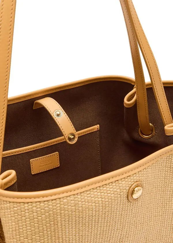 Chloé Embroidered Raffia Tote Bag