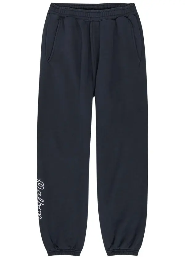 MALBON Clubhouse Logo Cotton Sweatpants - Navy