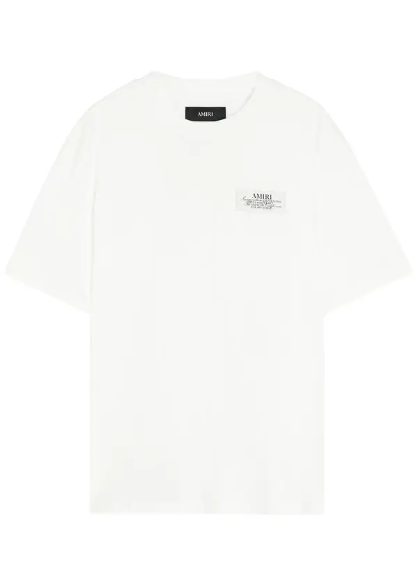 Amiri Spirit Logo-appliquéd Cotton T-shirt - Ivory
