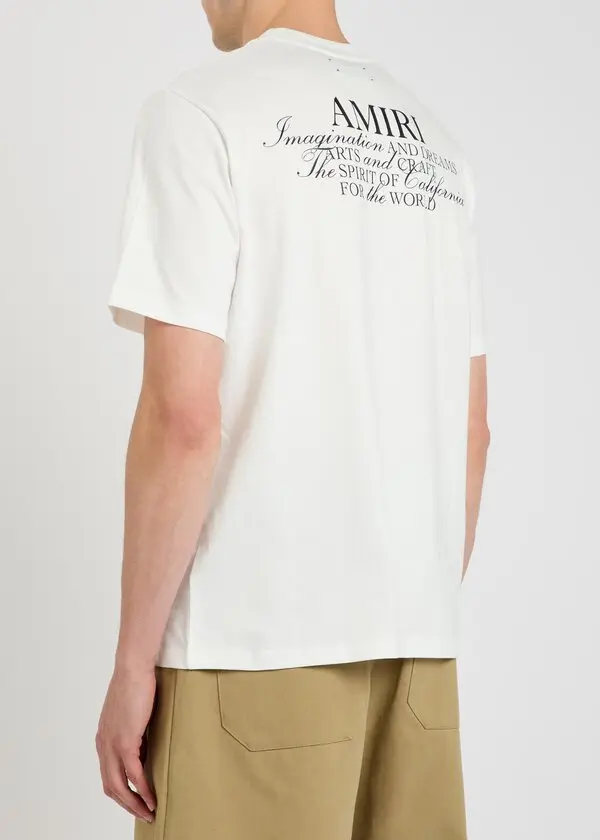Amiri Spirit Logo-appliquéd Cotton T-shirt - Ivory