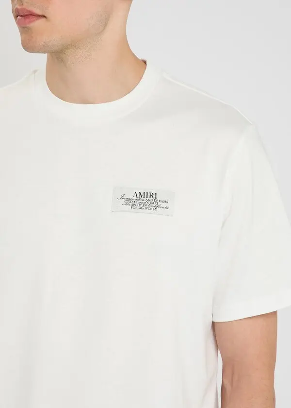 Amiri Spirit Logo-appliquéd Cotton T-shirt - Ivory