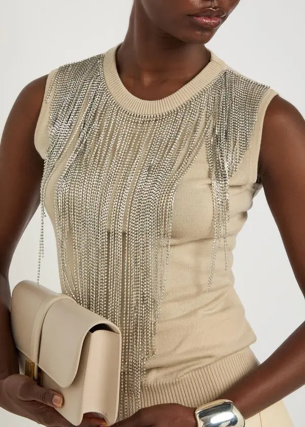 Sportmax Crystal-embellished Fine-knit Top