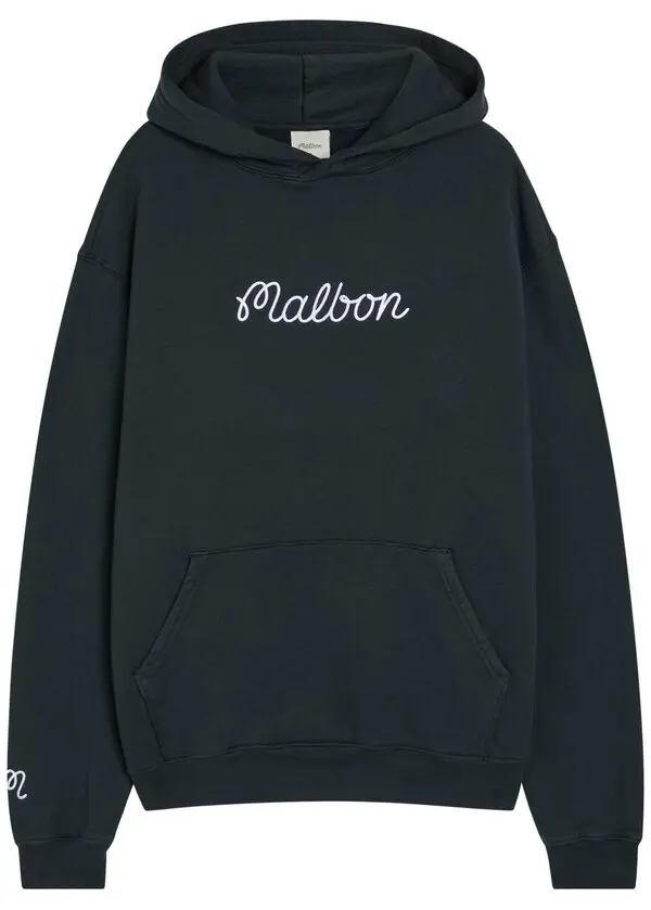 MALBON Embroidered Logo Cotton Hoodie