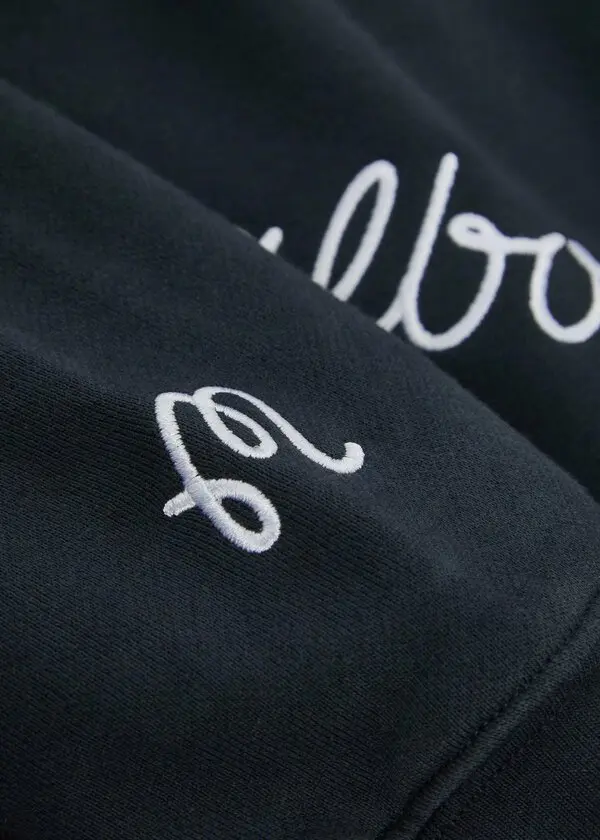 MALBON Embroidered Logo Cotton Hoodie