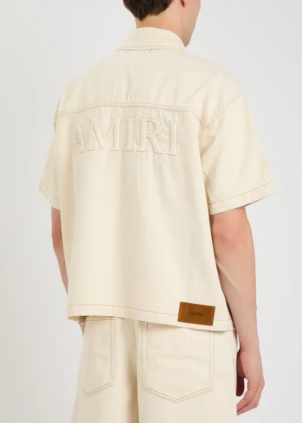 Amiri Logo-embroidered Denim Shirt