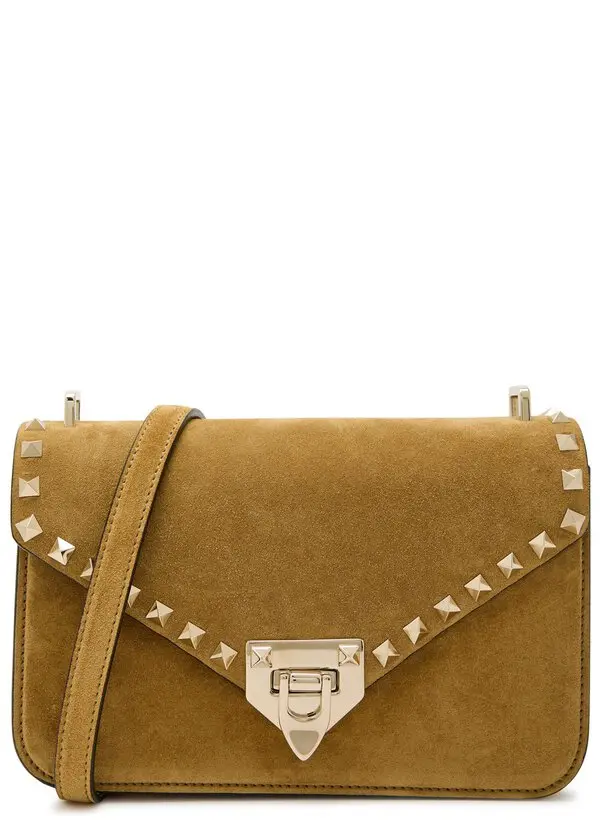 Valentino Garavani Rockstud Small Suede Shoulder Bag
