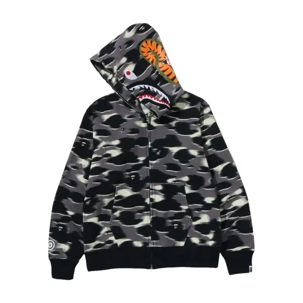 A BATHING APE Screen Camo Shark Full Zip Hoodie