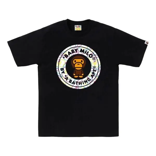 A BATHING APE Neon Camo Milo Busy Works T-shirt - Black