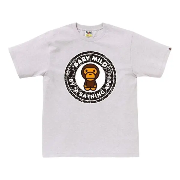 A BATHING APE Neon Camo Milo Busy Works T-shirt - Grey