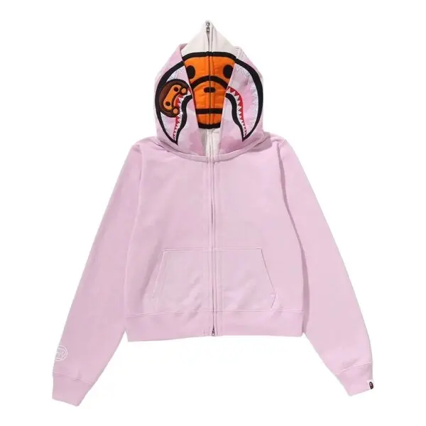 A BATHING APE Milo Shark Cropped Full Zip Double Hoodie
