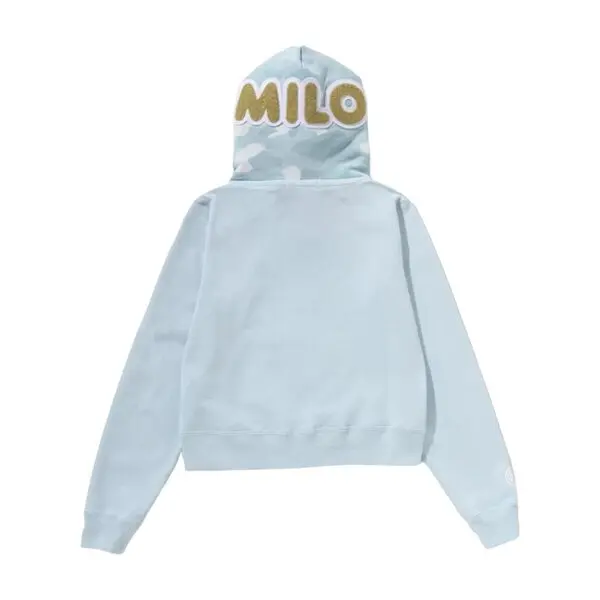 A BATHING APE Milo Shark Cropped Full Zip Double Hoodie