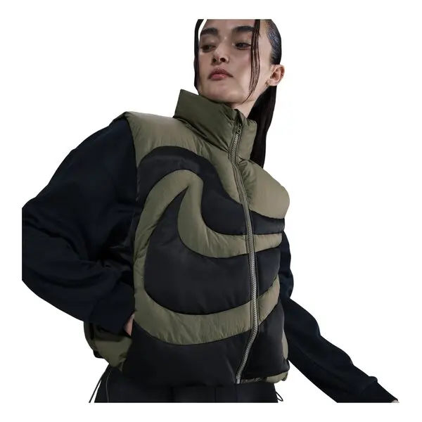 Nike Swoosh Series Puffer Vest - Medium Olive/black