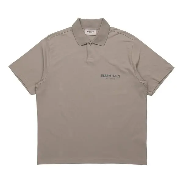 Fear Of God Fw20 Logo Polo Shirt 'taupe - Grey/brown
