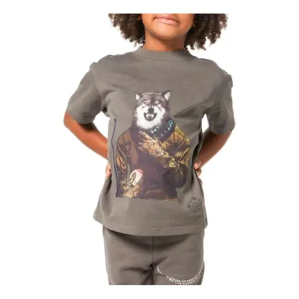 HOUSE OF CENMAR Wolf Print T-shirt - Grey