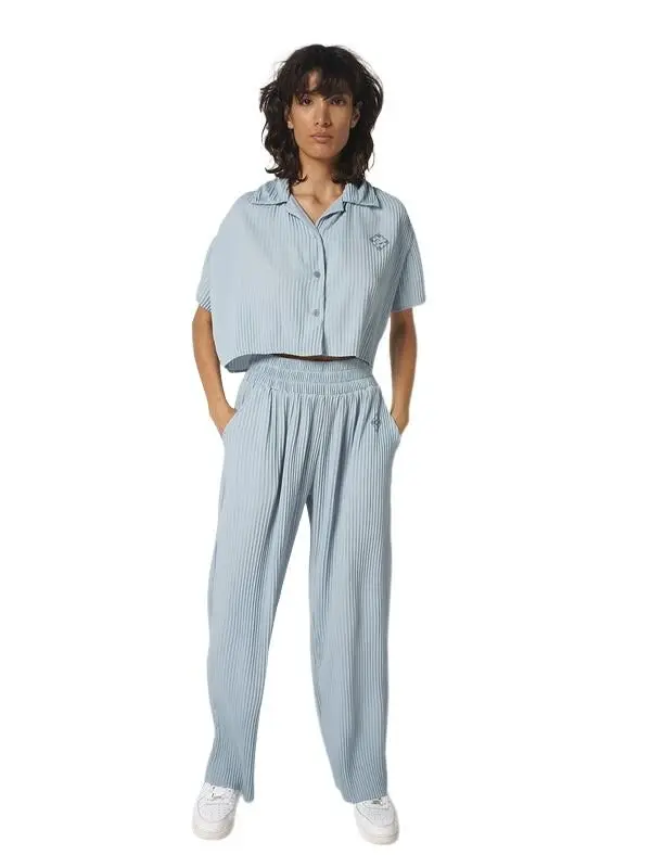 HOUSE OF CENMAR High-waisted Pleated Wide-leg Pants