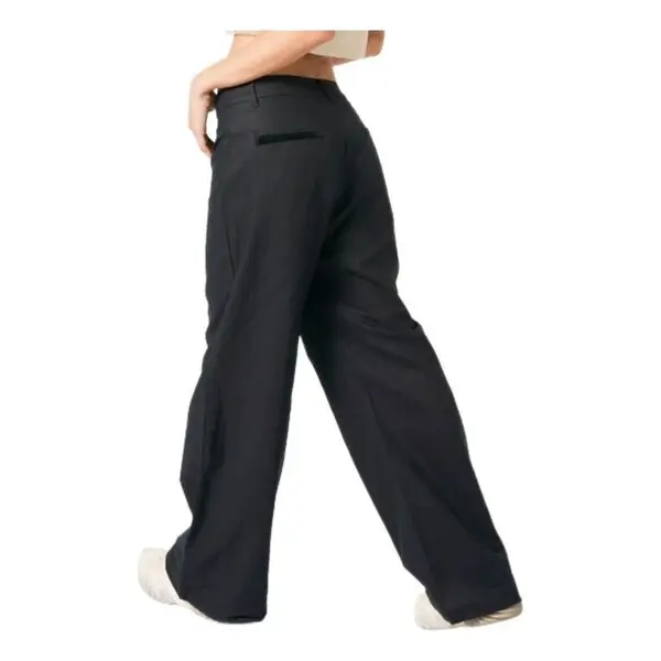 HOUSE OF CENMAR Linen High Waist Pants - Black