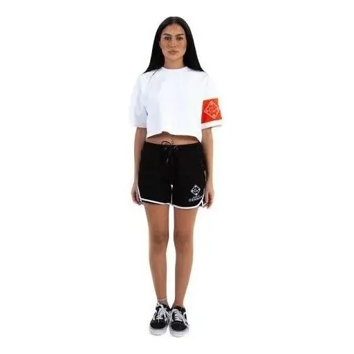HOUSE OF CENMAR Athletic Shorts With White Trim - Black