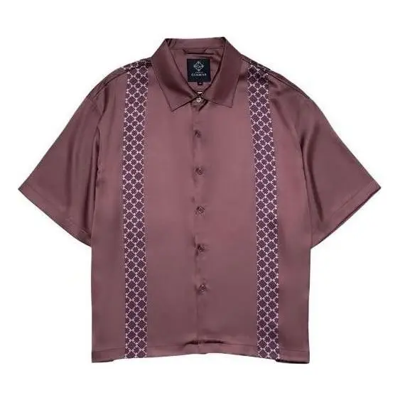 HOUSE OF CENMAR Satin Shirt With Cenmar Pattern - Brown