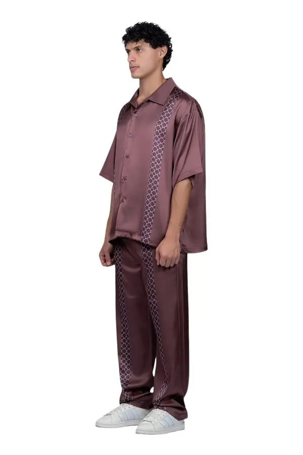 HOUSE OF CENMAR Satin Shirt With Cenmar Pattern