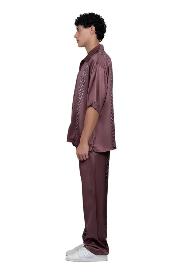 HOUSE OF CENMAR Satin Shirt With Cenmar Pattern