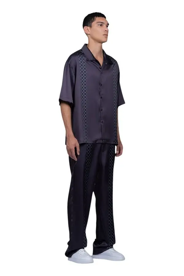 HOUSE OF CENMAR Satin Shirt With Cenmar Pattern