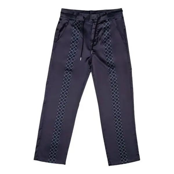 HOUSE OF CENMAR Satin Pants With Monogram Pattern