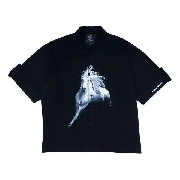 HOUSE OF CENMAR Shirt With Cenmar Horse Artwork - Black