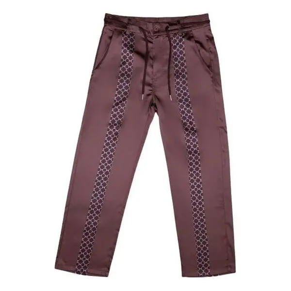 HOUSE OF CENMAR Satin Pants With Cenmar Pattern - Brown