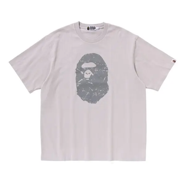 A BATHING APE Heavy Washed Ape Head Relaxed Fit T-shirt - Gray