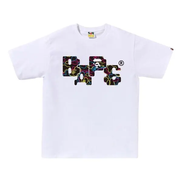 A BATHING APE Neon Camo 8bit Logo T-shirt - White